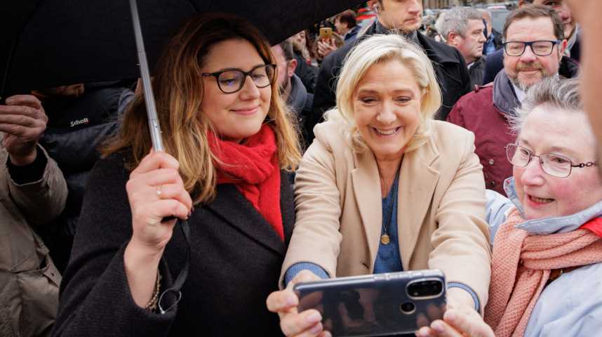 Vidéos : Marine Le Pen avec Anne-Sophie Frigout sur le marché de Fismes ...