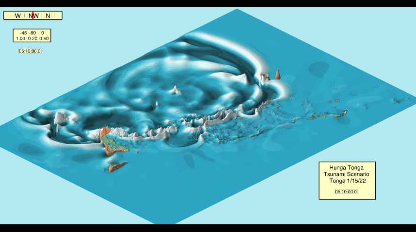L'éruption volcanique à Tonga responsable d'un méga-tsunami - Sciences et Avenir