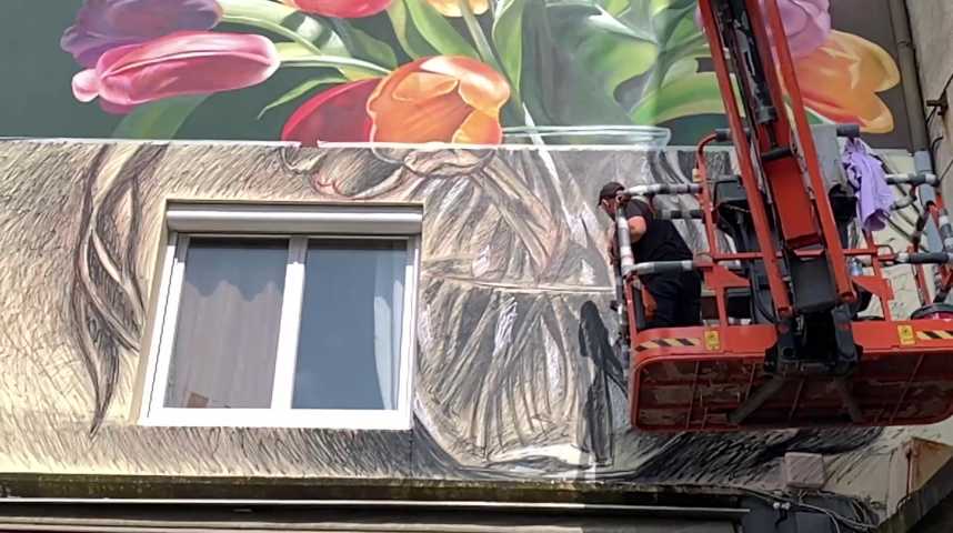 Festival de Street art à Boulogne : l’artiste ukrainien Sasha Korban fleurit la rue Faidherbe ...