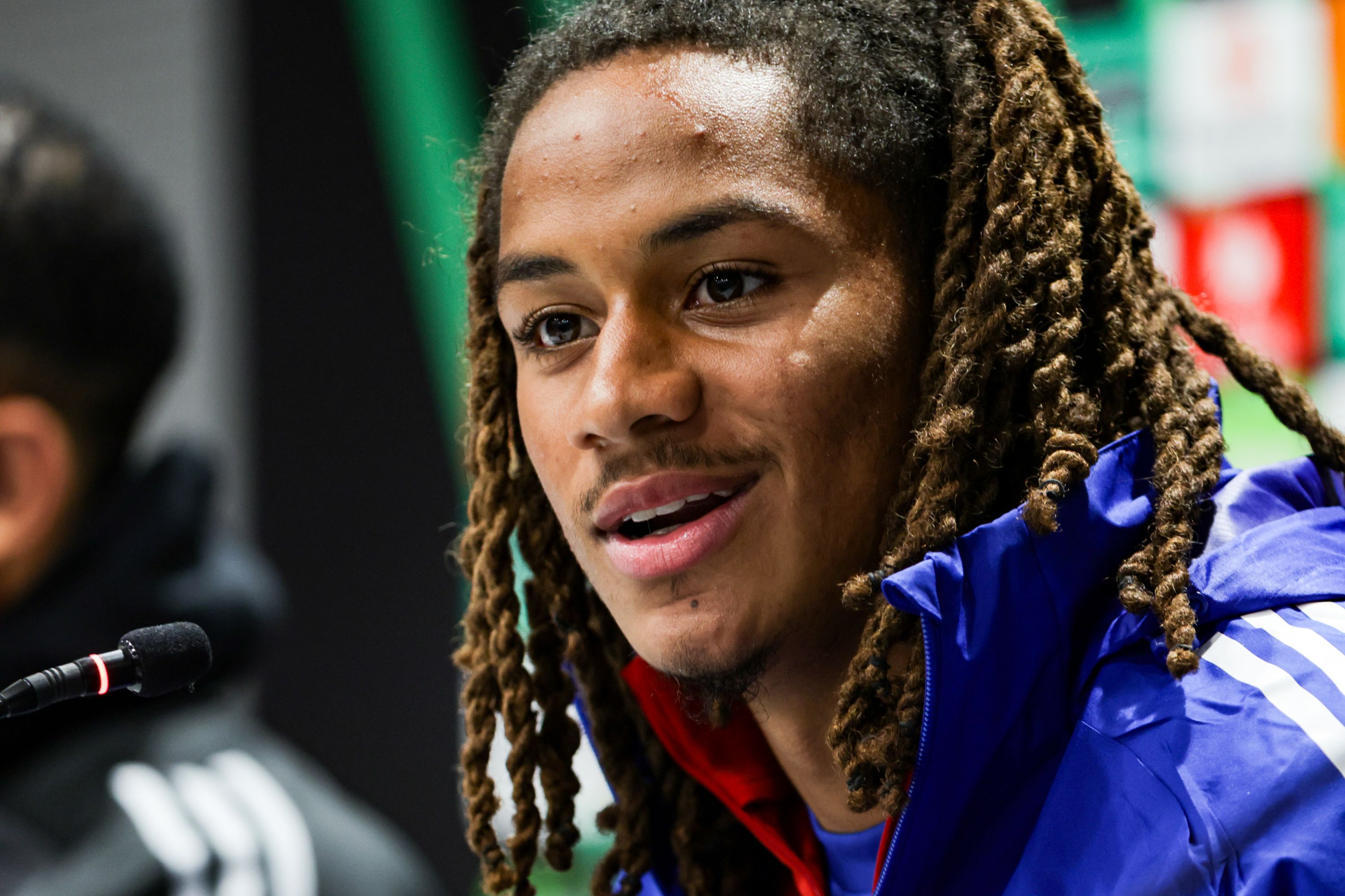 Mathis Amougou avant Slovan Bratislava - Racing Club de Strasbourg