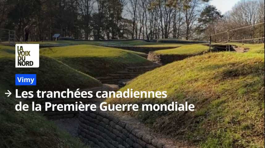 Les tranchées canadiennes de la Première Guerre mondiale dans la forêt ...